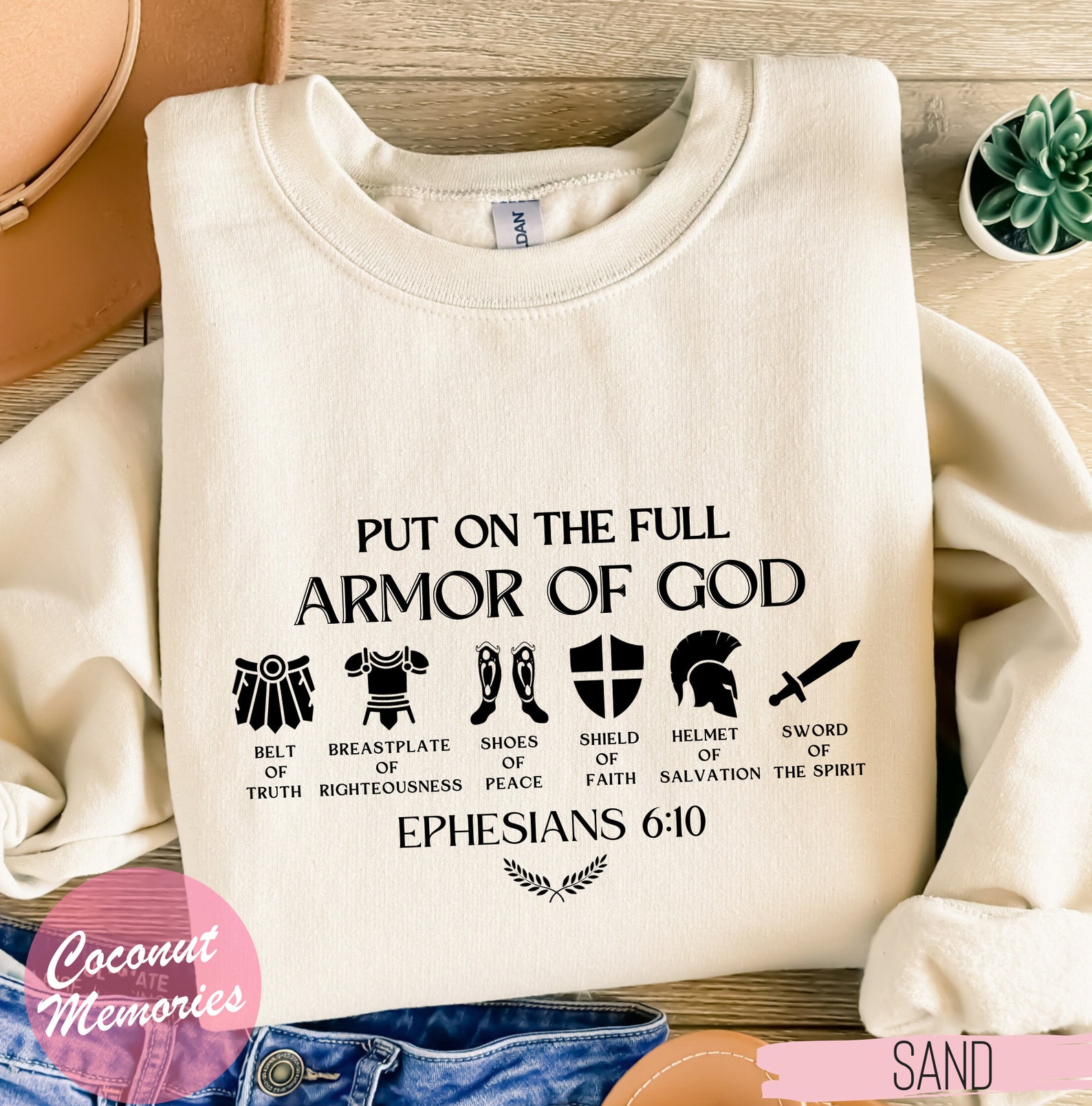 Armor of God Sweater, Ephesians Sweatshirt, Christian Bible Verse Gift ...