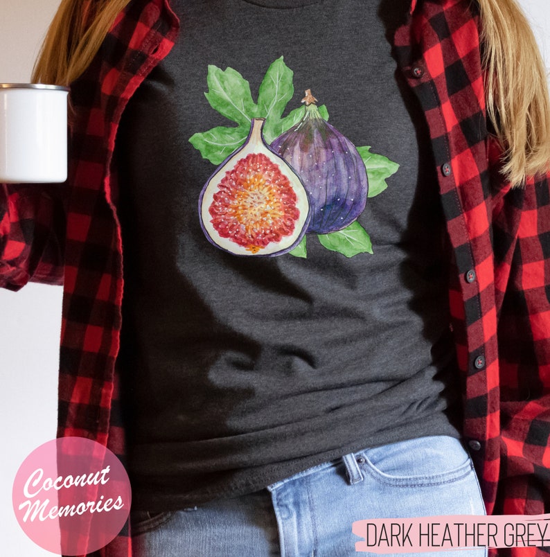 Fig Fruit Shirt, Women Fig Fruit T Shirt, Aesthetic Watercolor Fruit ...