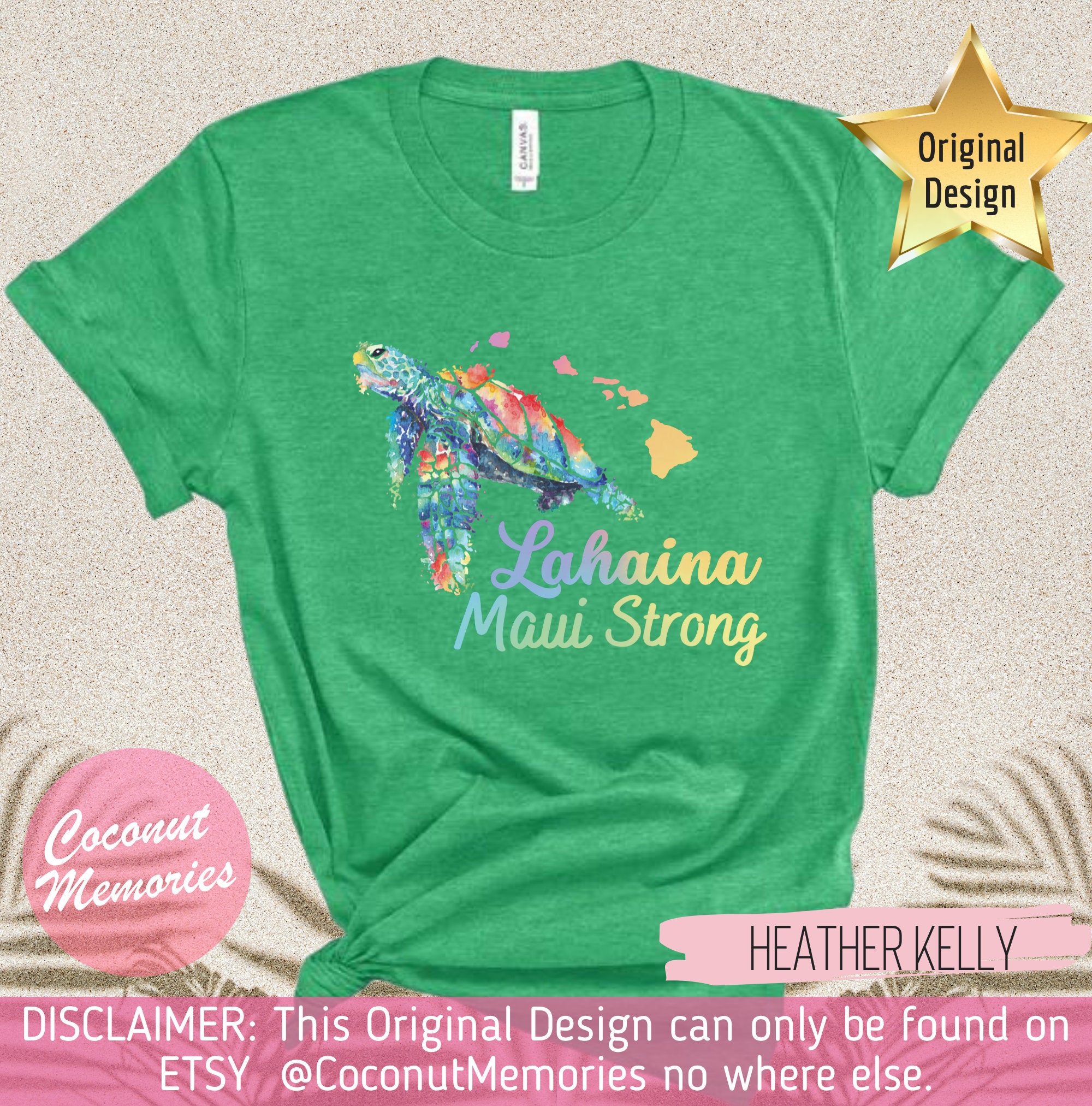 Maui Lahaina Strong Honu T-shirt, Hawaiian Honu Watercolor Shirt ...