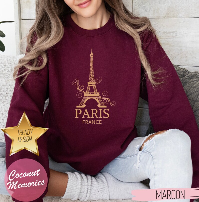 Paris France Designer Sweater, Eiffel Tower Sweater, Paris France 2024 ...