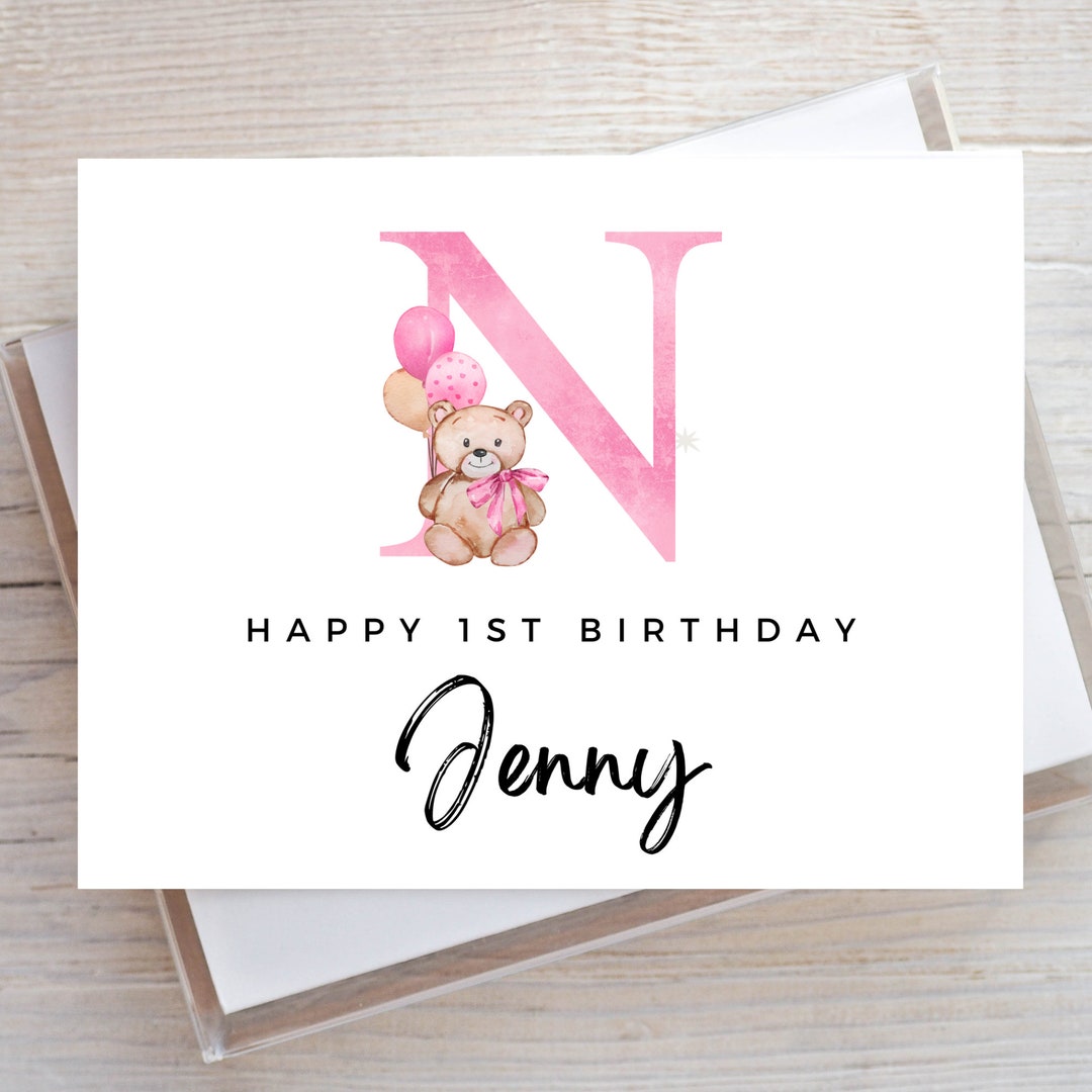 Personalized Birthday Card With Name, Girl Birthday Card, First ...