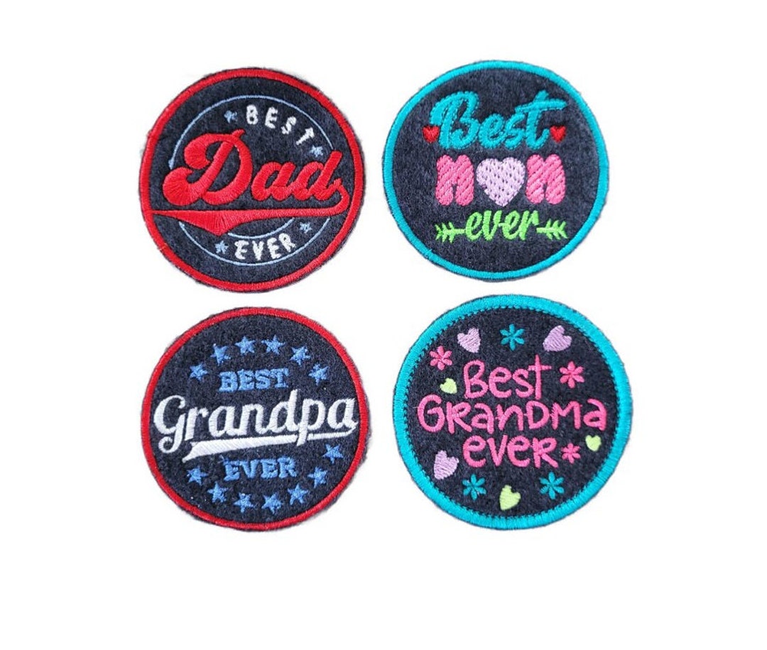 Best Ever Iron on Patch on Felt - Dad - Mom - Grandpa - Grandma - Etsy