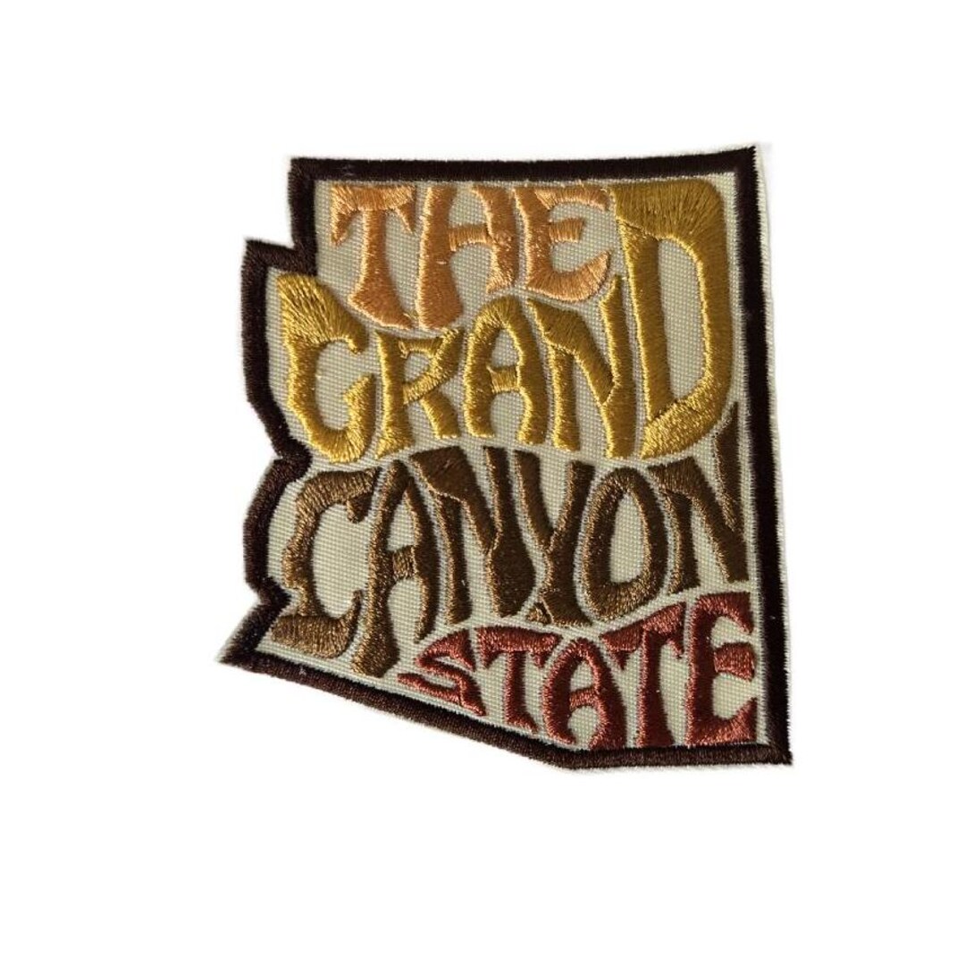 Arizona Word Art Iron on Patch - Arizona State Shape Patch - Grand ...