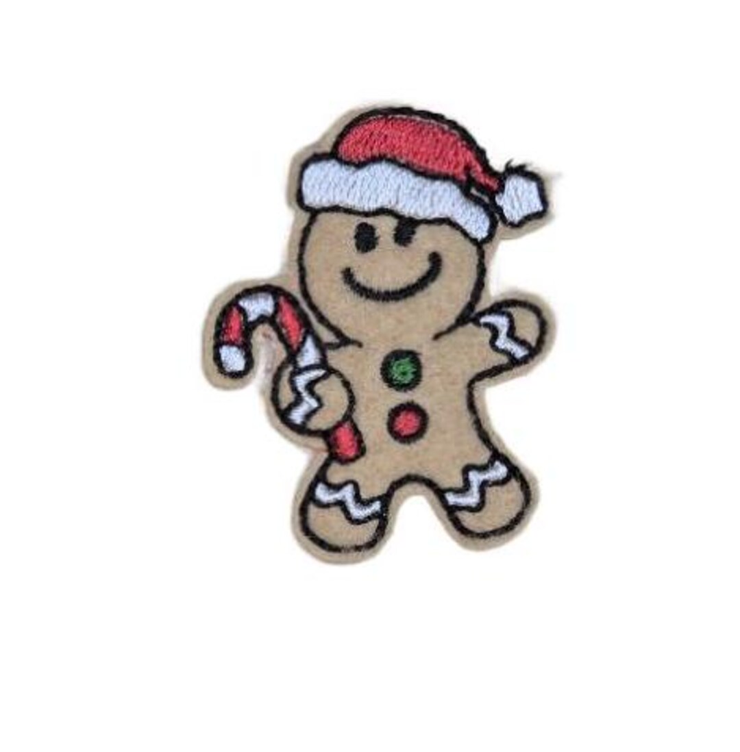 Candycane Gingerbread Man Feltie or Badge Reel - Gingerbread Feltie ...