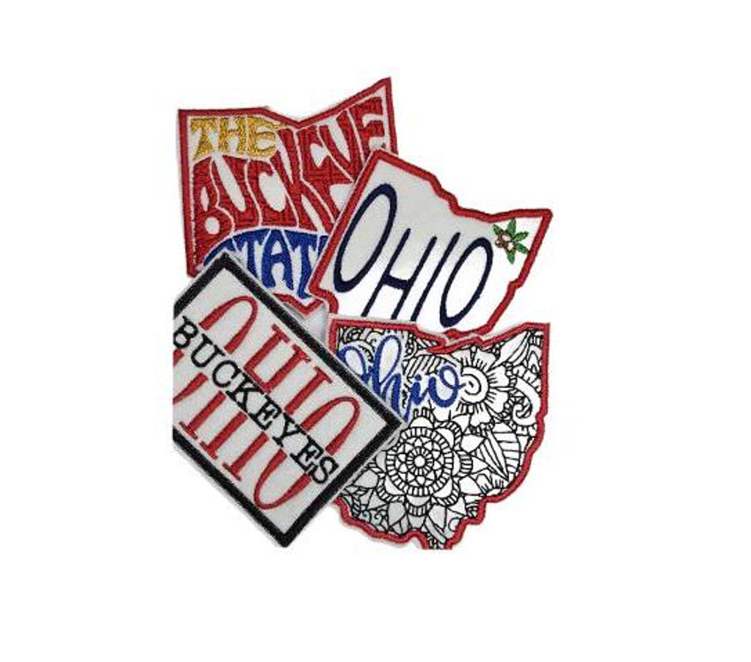 State of Ohio Iron on Hat Patches - Buckeye Patches - Ohio Mandala ...