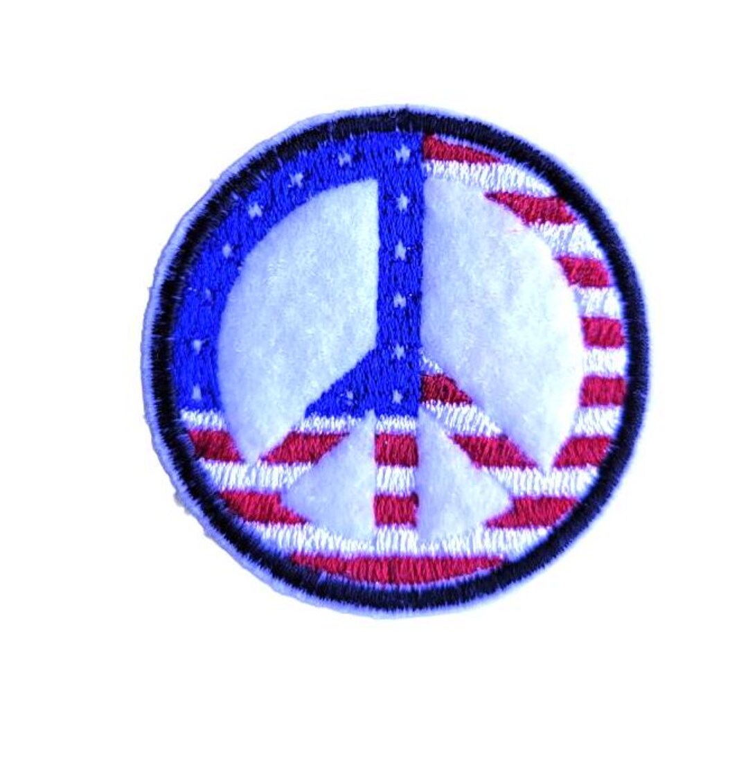 American Flag Peace Sign Iron on Patch - - Etsy