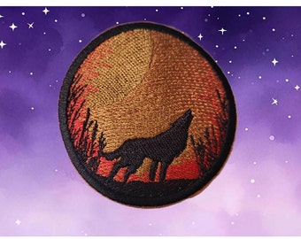 Howling Wolf Moon Patch Iron on Patch - Etsy