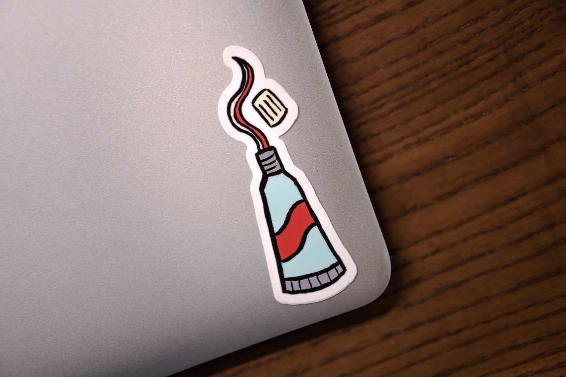 Toothpaste Sticker- Durable Matte Waterproof Vinyl Sticker - Etsy
