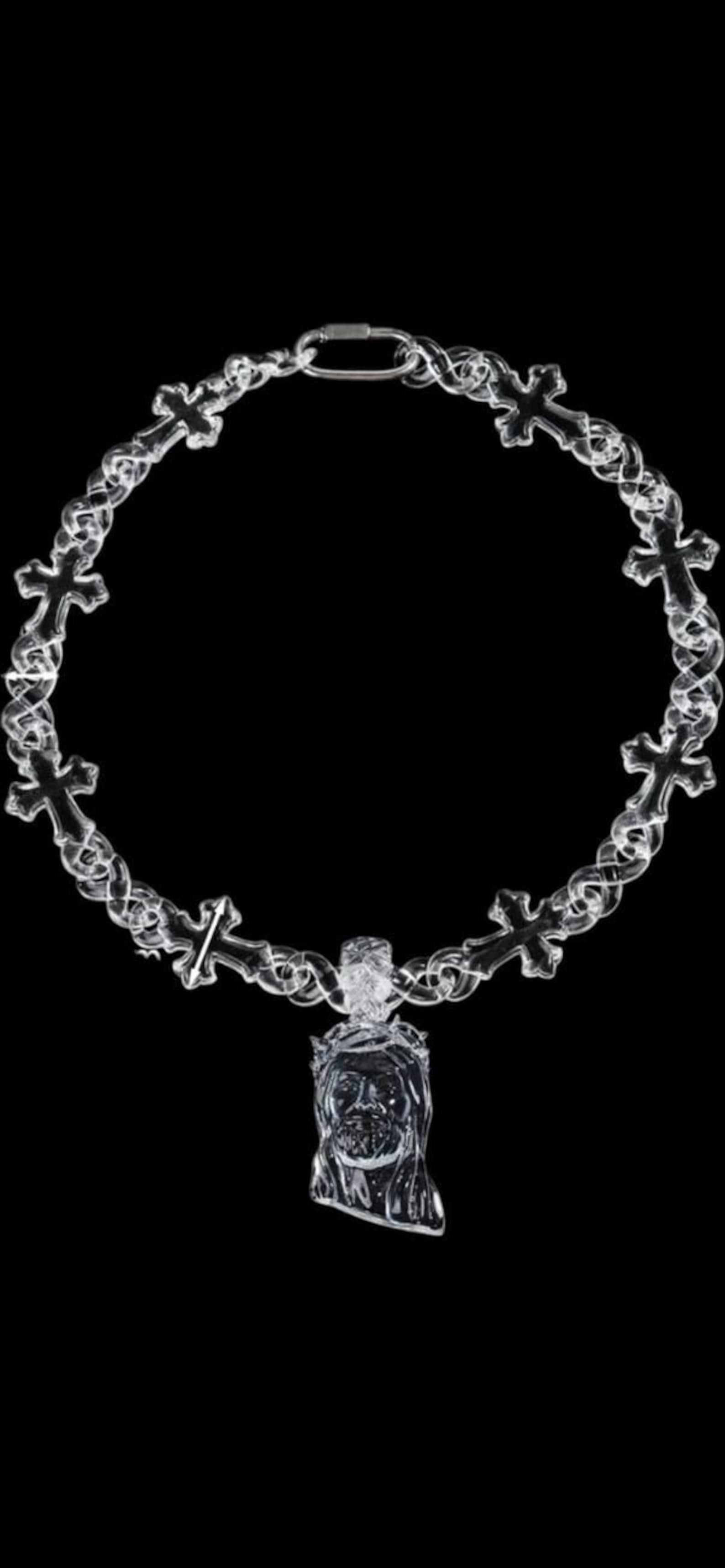 Glacier Cross Infinity Link Acrylic Necklace Acrylic Necklace, Punk ...