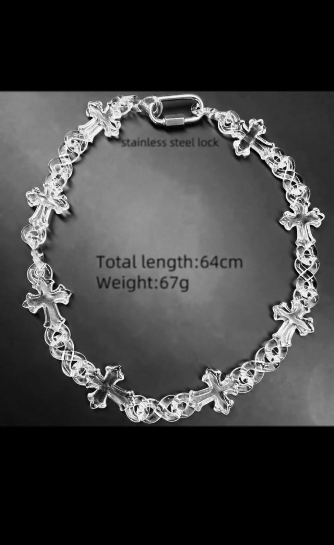Glacier Cross Infinity Link Acrylic Necklace Acrylic Necklace, Punk ...