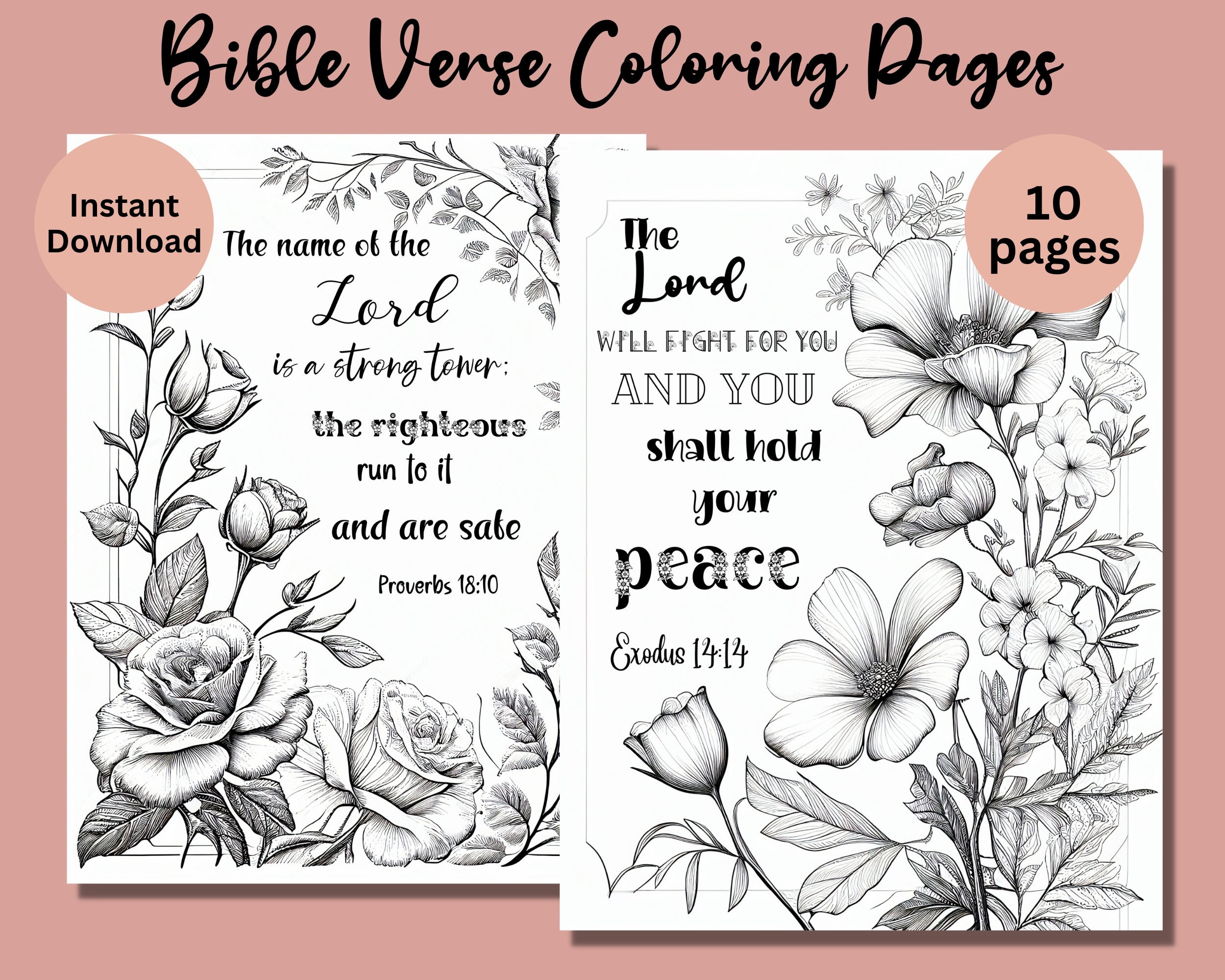 Bible Verse Floral Coloring Pages Printable Download Coloring Pages for ...