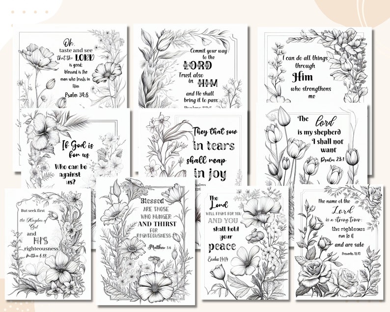 Bible Verse Floral Coloring Pages Printable Download Coloring Pages for ...