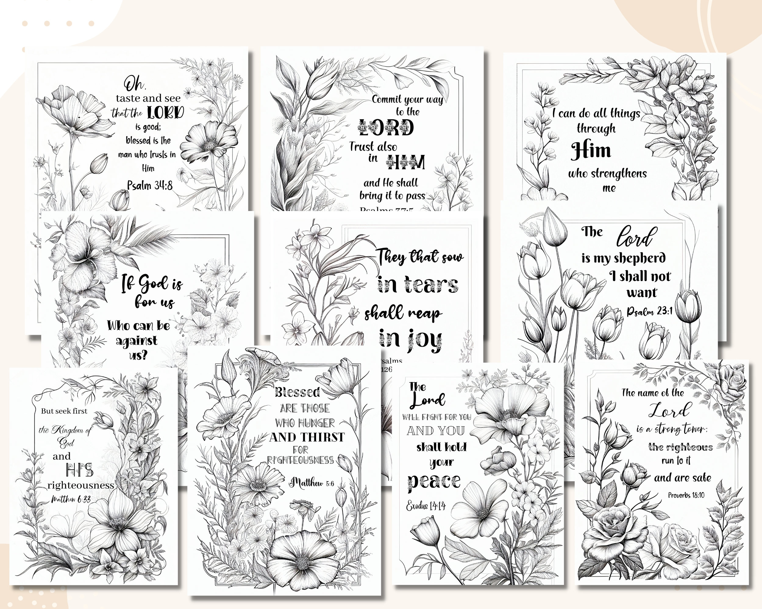 Bible Verse Floral Coloring Pages Printable Download Coloring Pages for ...