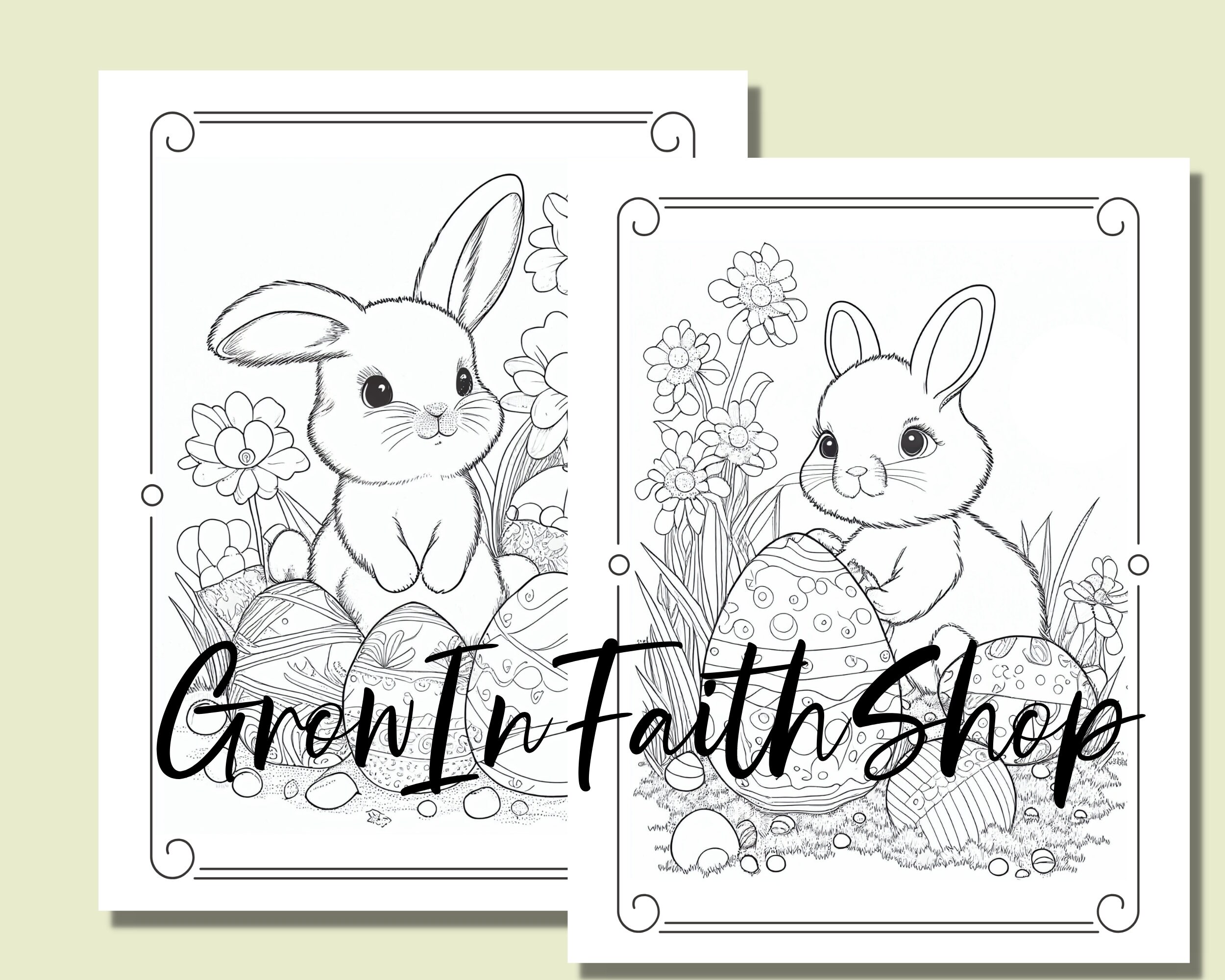 Easter Bunny Coloring Pages Easter Activities for Kids and Adults 15 ...