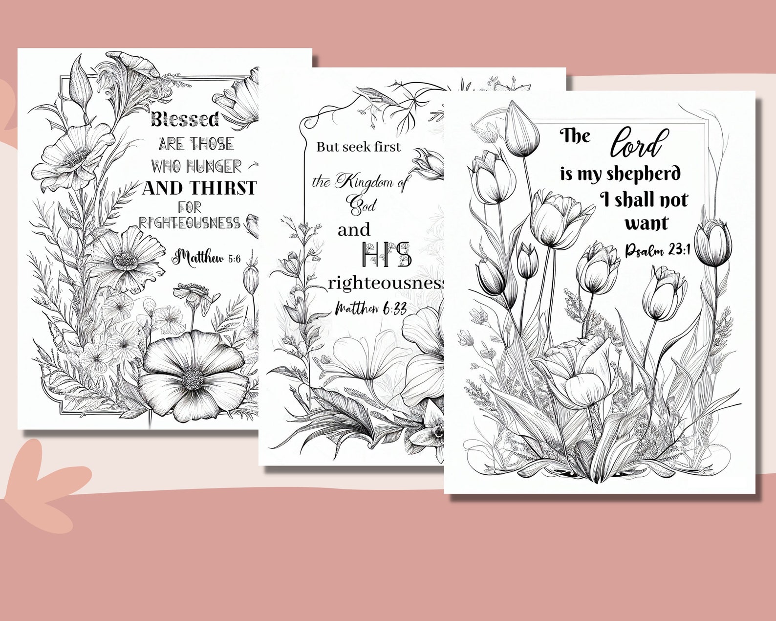 Bible Verse Floral Coloring Pages Printable Download Coloring Pages for ...