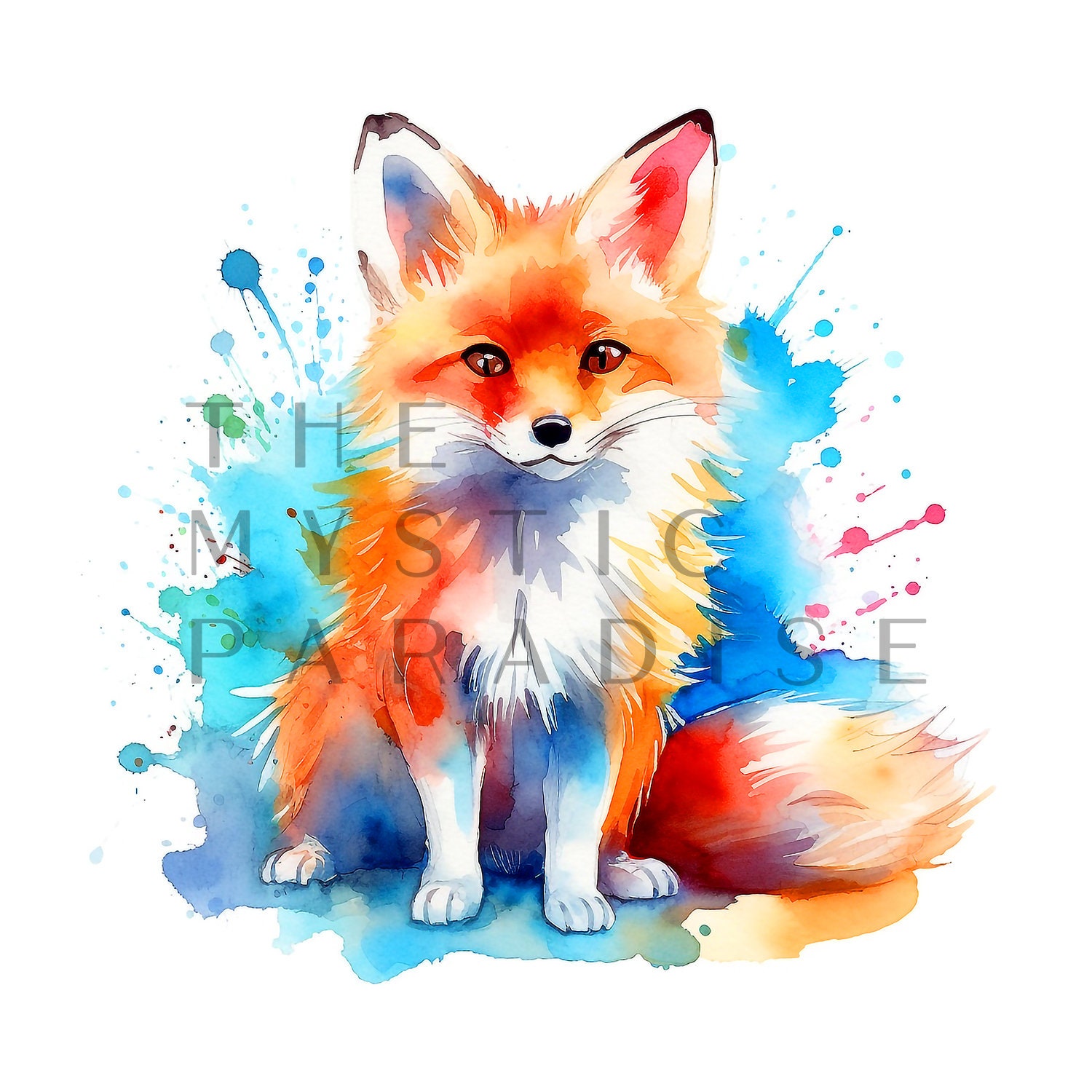 Cute Fox Clipart, Set of 10 JPG High Quality Watercolor Clipart of Cute ...