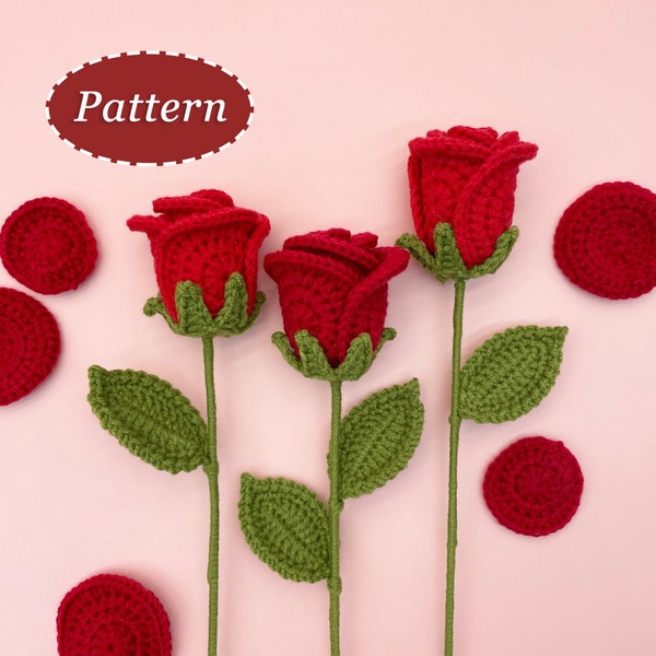 Crochet Rose Pattern - Etsy