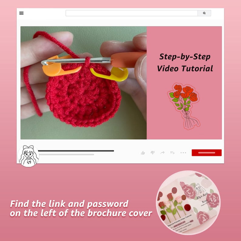 Rose Crochet Kit: DIY Craft Gift With Video Tutorial - Etsy