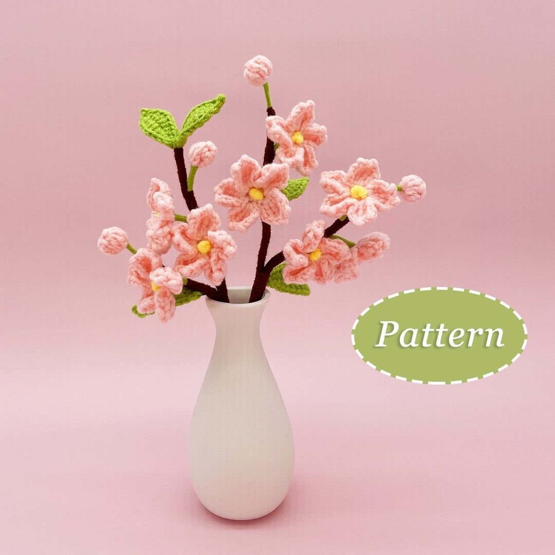 Sakura Flower Cherry Blossom Crochet Pattern Flower Bouquet DIY Crochet ...