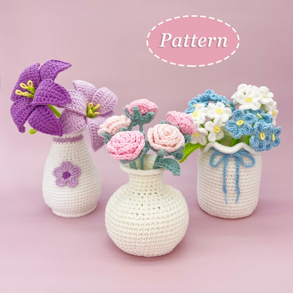 Crochet Flower Vase Pattern - Etsy