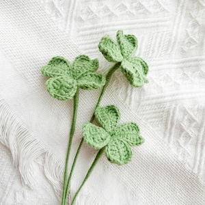 Clover 4-leaf / 3-leaf Clover Crochet Pattern Flower Leaf DIY Crochet ...