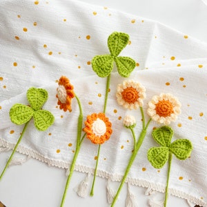 Clover 4-leaf / 3-leaf Clover Crochet Pattern Flower Leaf DIY Crochet ...