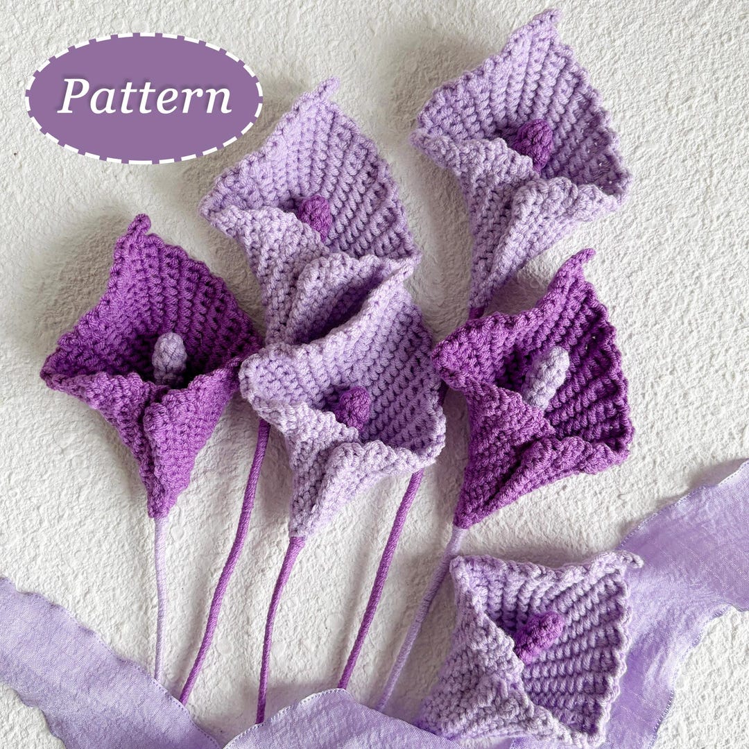 Calla Lily Crochet Pattern: Tunisian Crochet Flower (digital Download ...