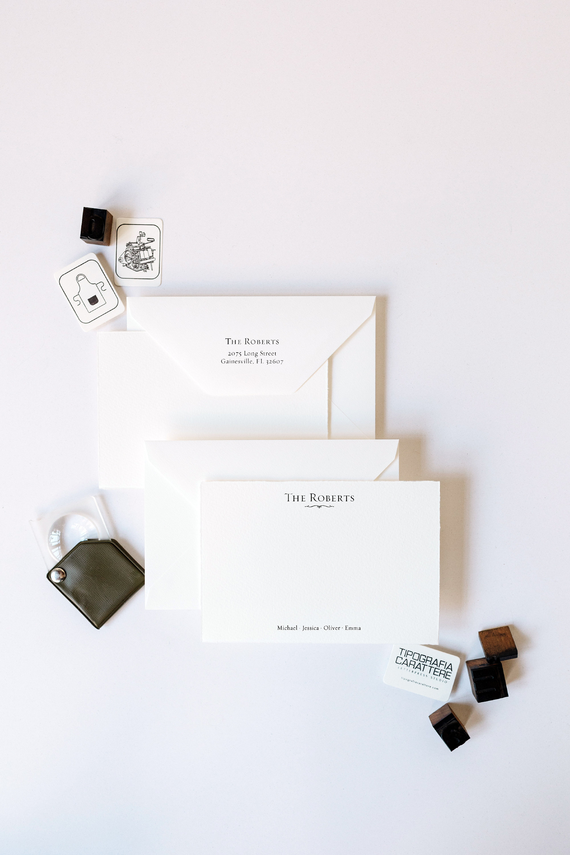 Personalized Family Stationery Set / Handmade Paper Personal Notecards ...