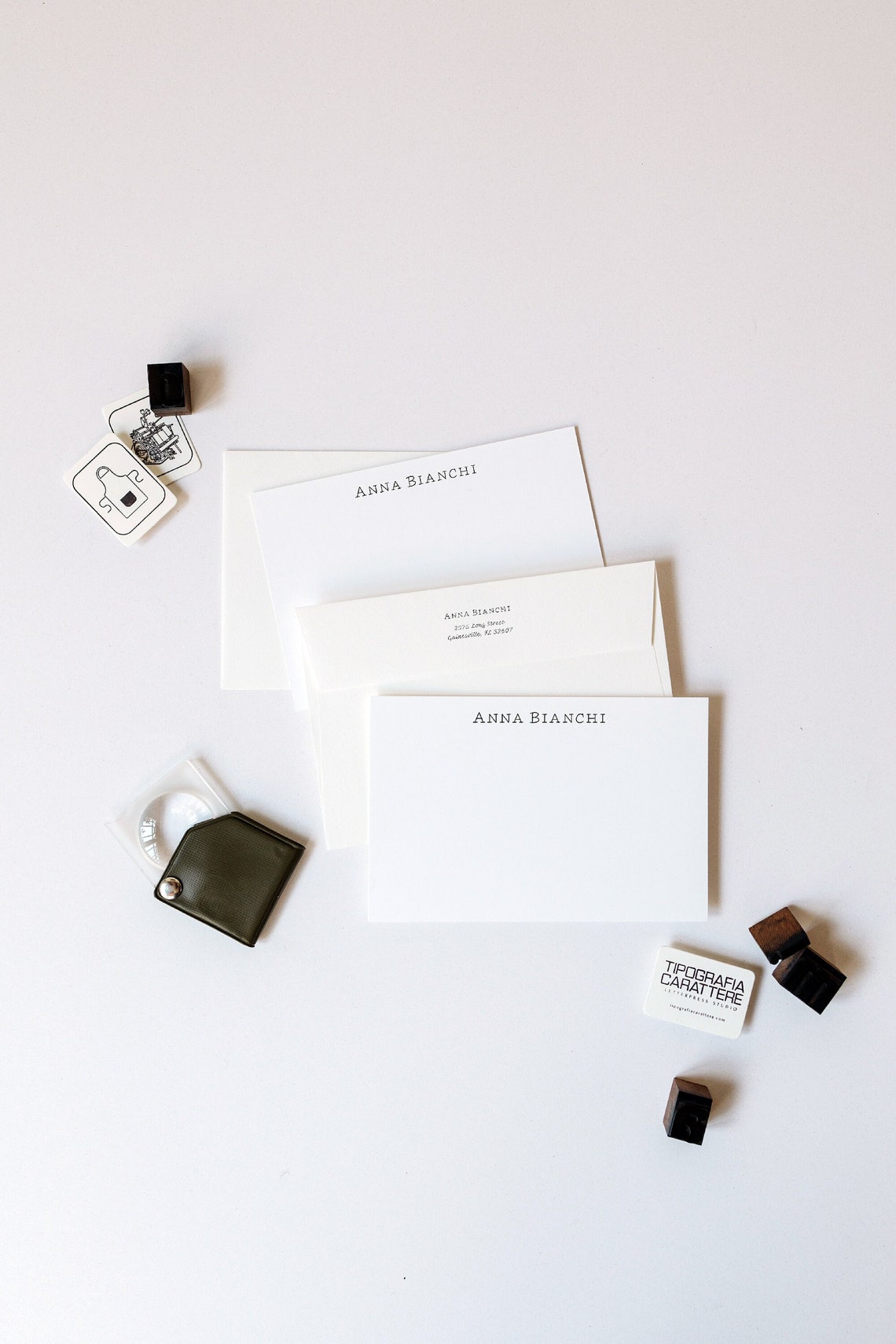 Personal Letter Press Note Cards With Envelope / Custom - Etsy