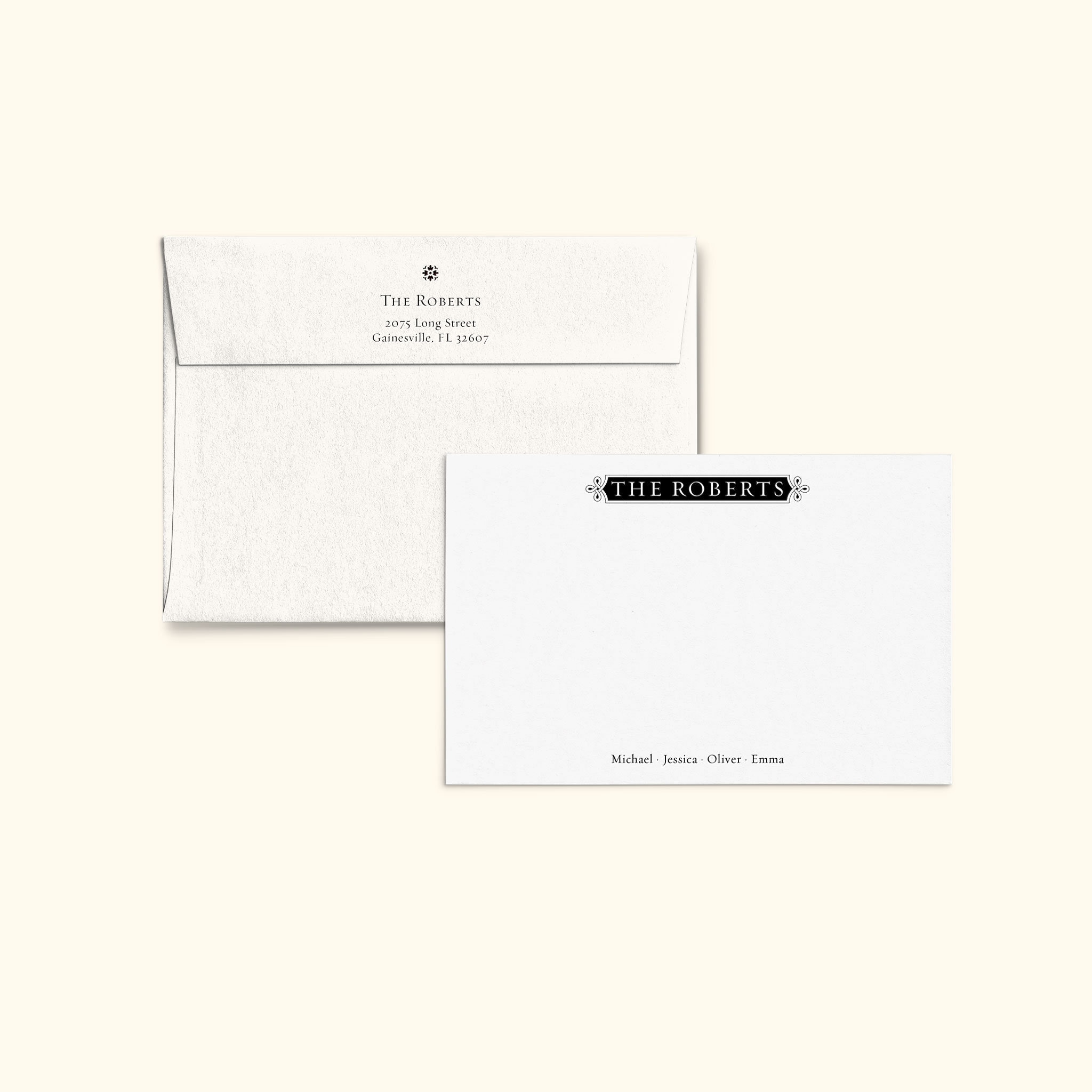 Family Note Cards Personalized Letterpress Stationery Set - Etsy