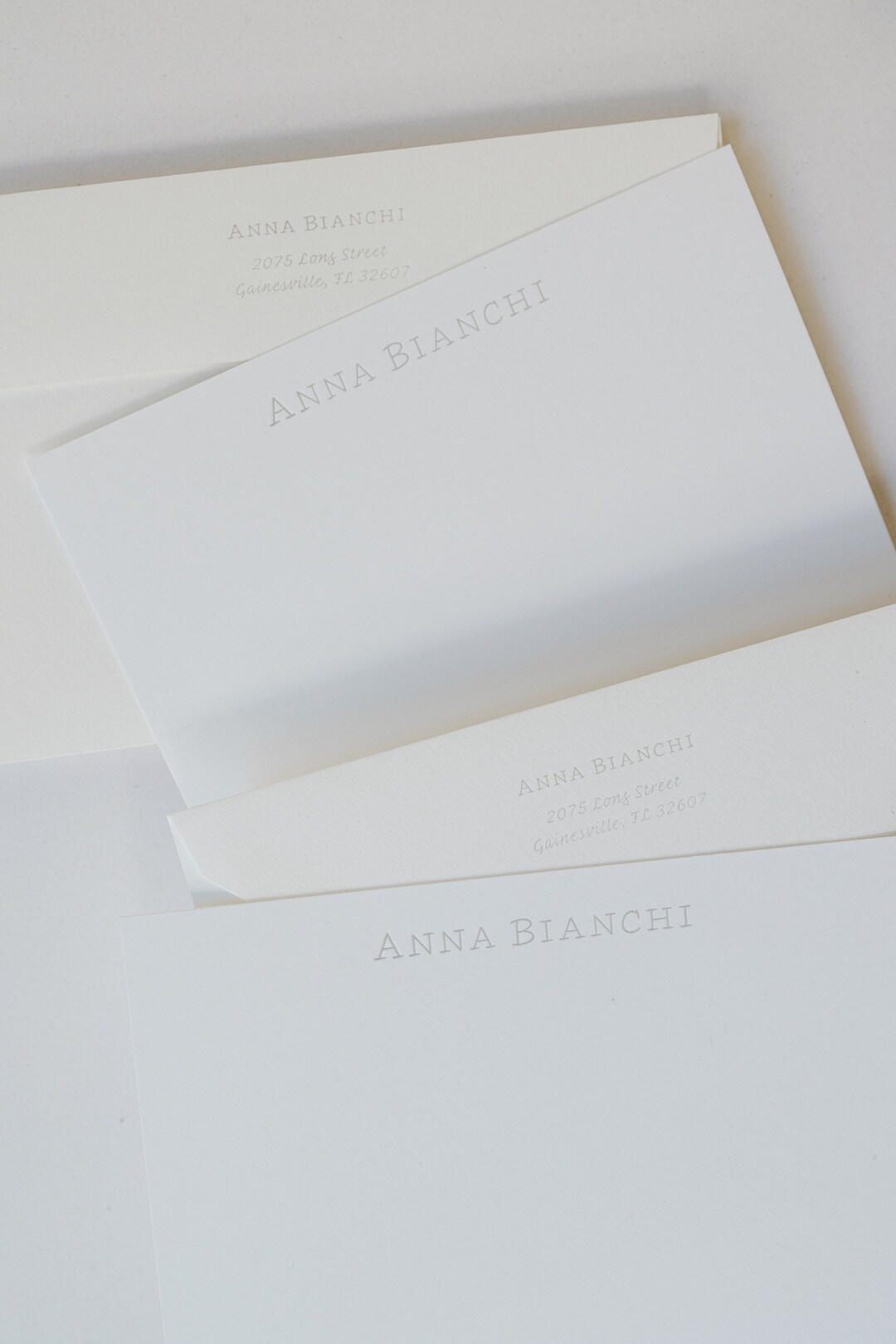 Personal Letter Press Note Cards With Envelope / Custom Stationery Set ...