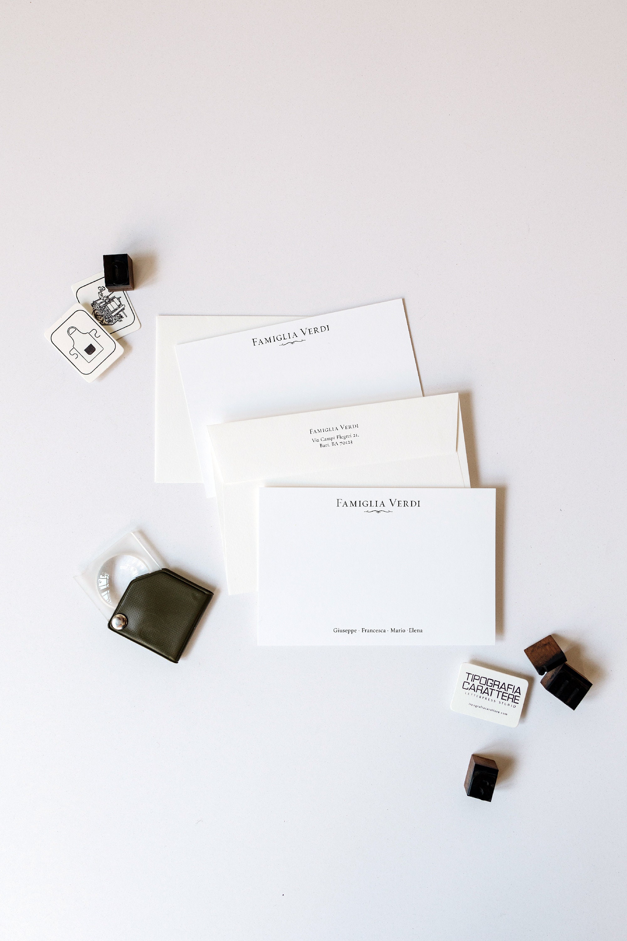 Personalized Family Stationery Set / Handmade Paper Personal Notecards ...