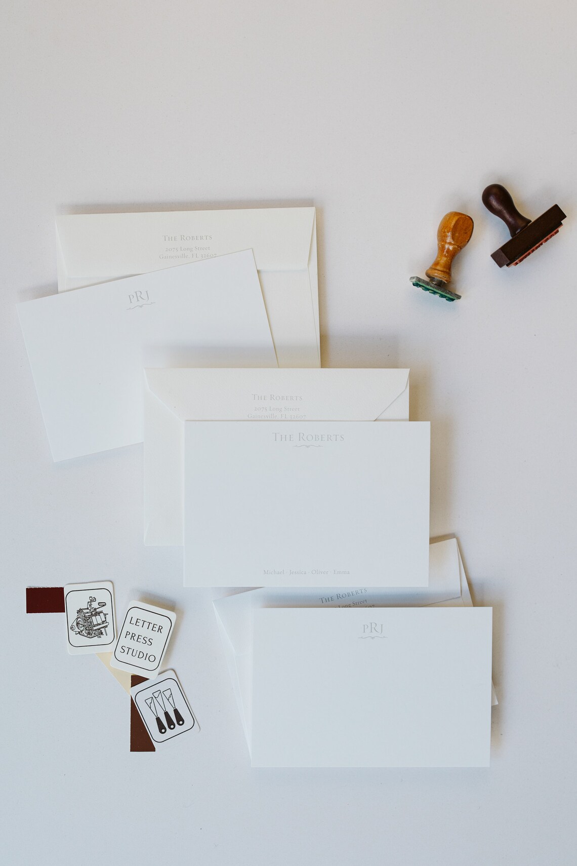 Personalized Family Stationery Set / Handmade Paper Personal Notecards ...