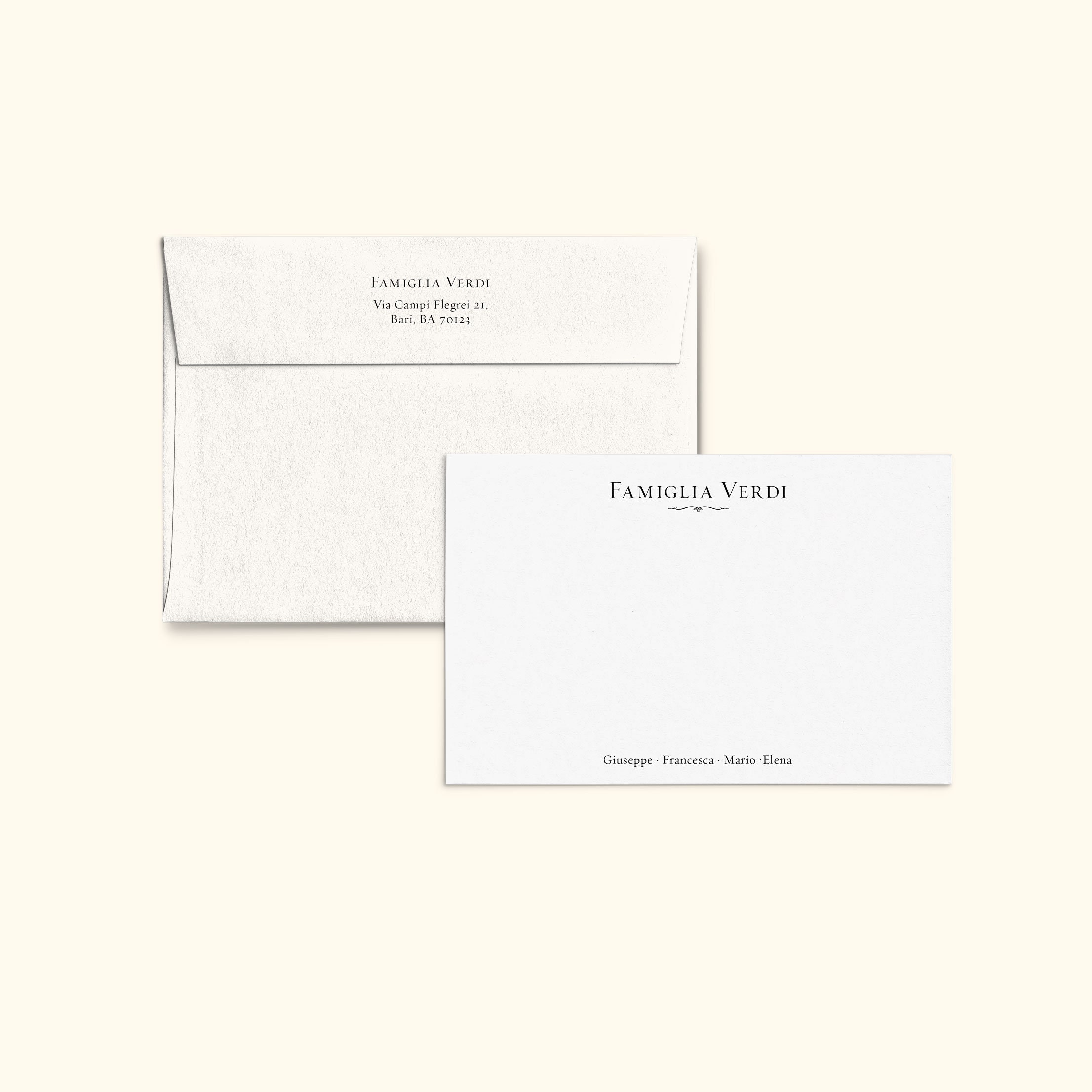 Personalized Family Stationery Set / Handmade Paper Personal Notecards ...