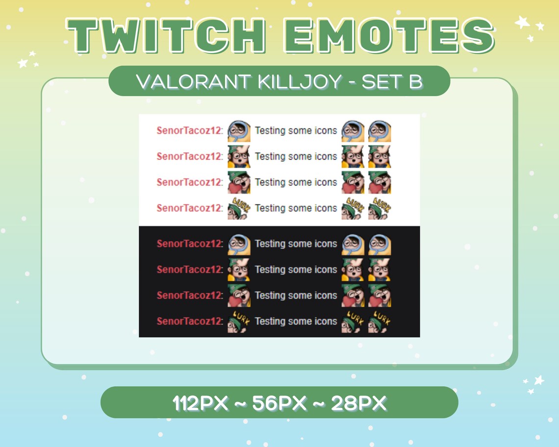 KILLJOY Valorant Emote Pack - Set B - Twitch Discord Killjoy Cute Chibi ...