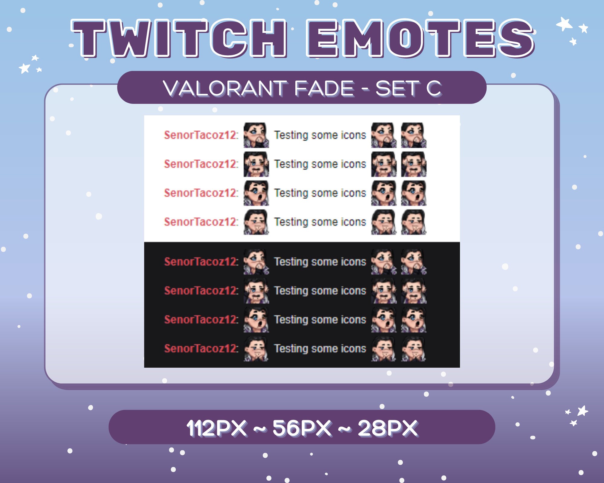 FADE Valorant Emote Pack - Set C - Twitch Discord Fade Cute Chibi ...