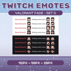 FADE Valorant Emote Pack - Set D - Twitch Discord Fade Cute Chibi ...