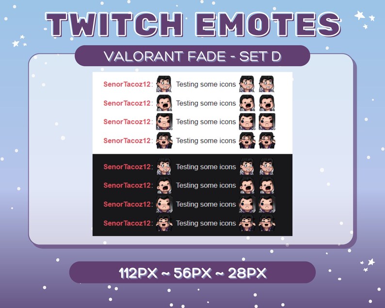 FADE Valorant Emote Pack - Set D - Twitch Discord Fade Cute Chibi ...