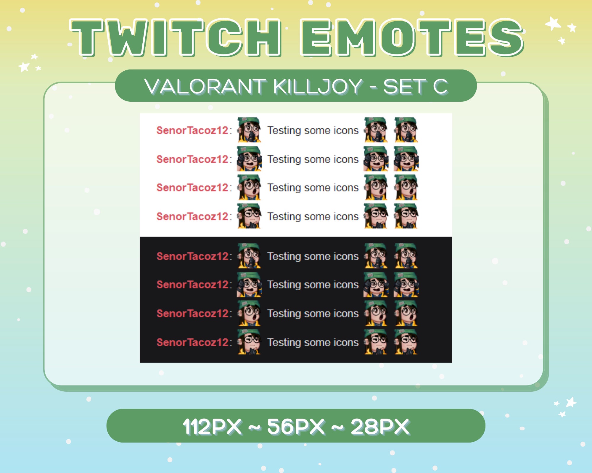 KILLJOY Valorant Emote Pack - Set C - Twitch Discord Killjoy Cute Chibi ...