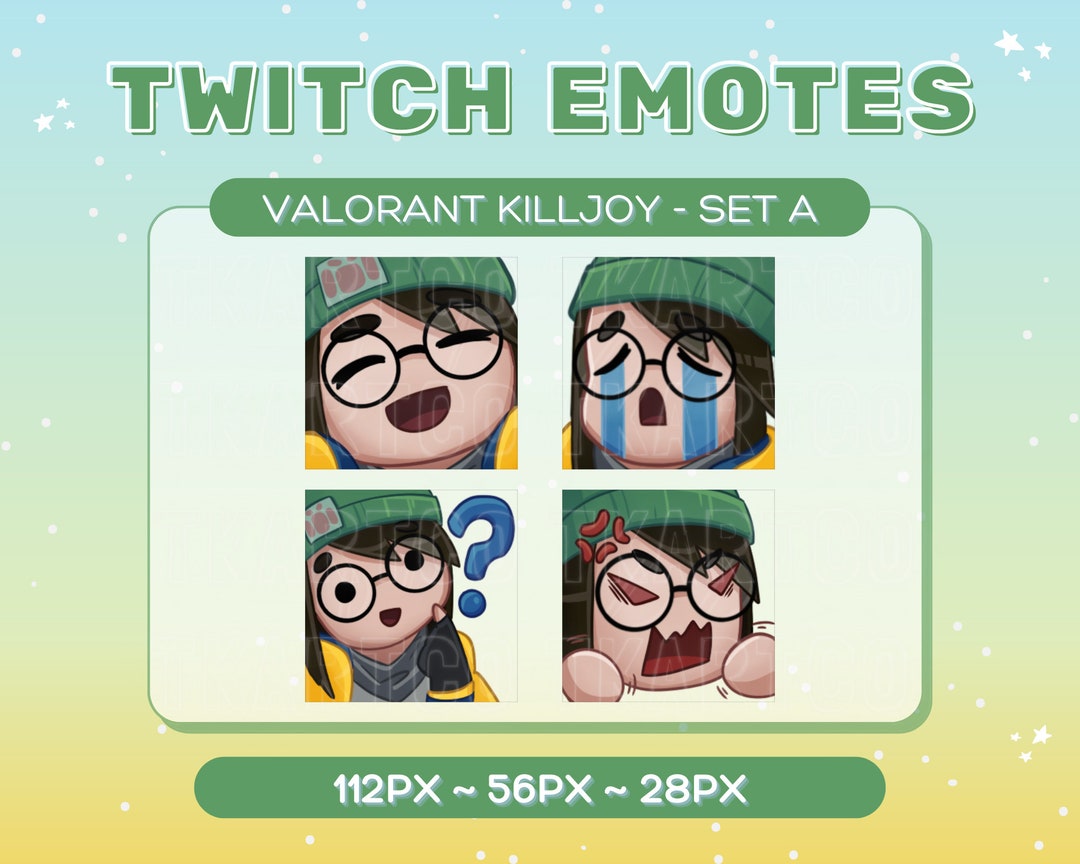 KILLJOY Valorant Emote Pack - Set A - Twitch Discord Killjoy Cute Chibi ...