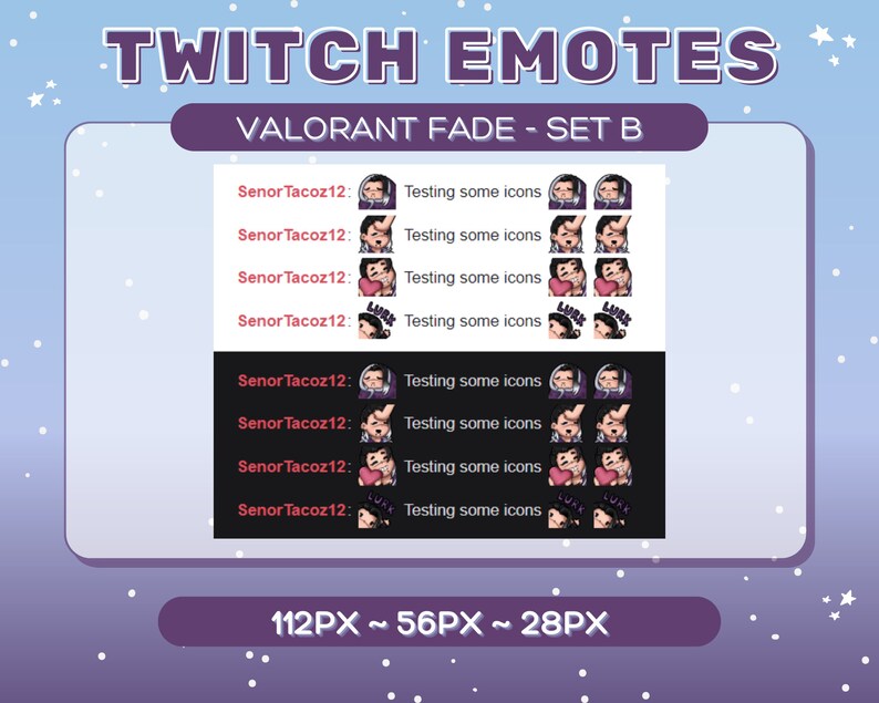 FADE Valorant Emote Pack - Set B - Twitch Discord Fade Cute Chibi ...
