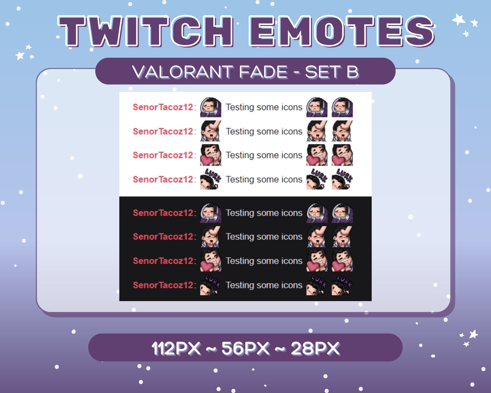 FADE Valorant Emote Pack - Set B - Twitch Discord Fade Cute Chibi ...