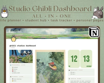 Aesthetic Ghibli-inspired Notion Template Database Digital - Etsy