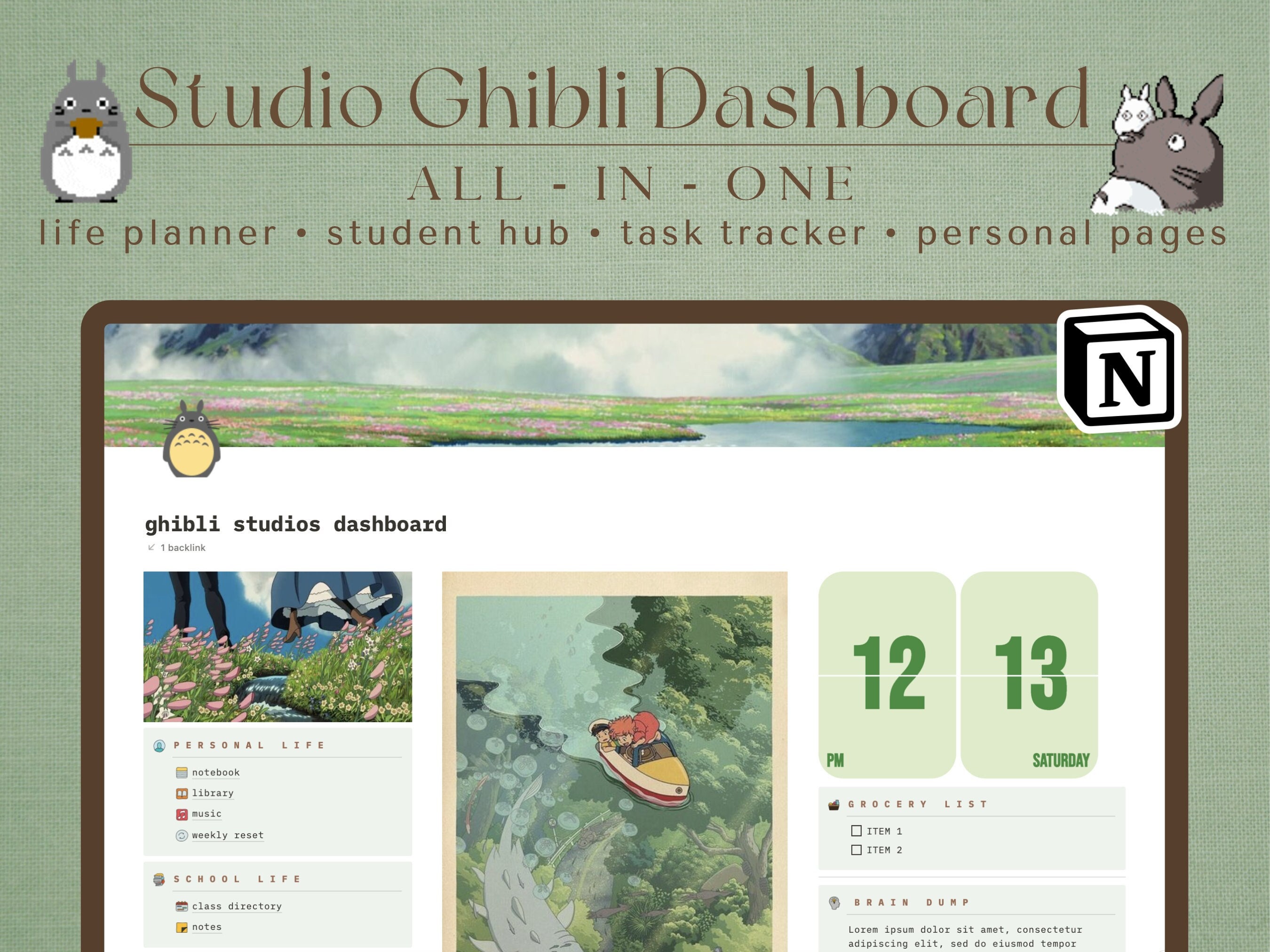 Notion Studio Ghibli Template