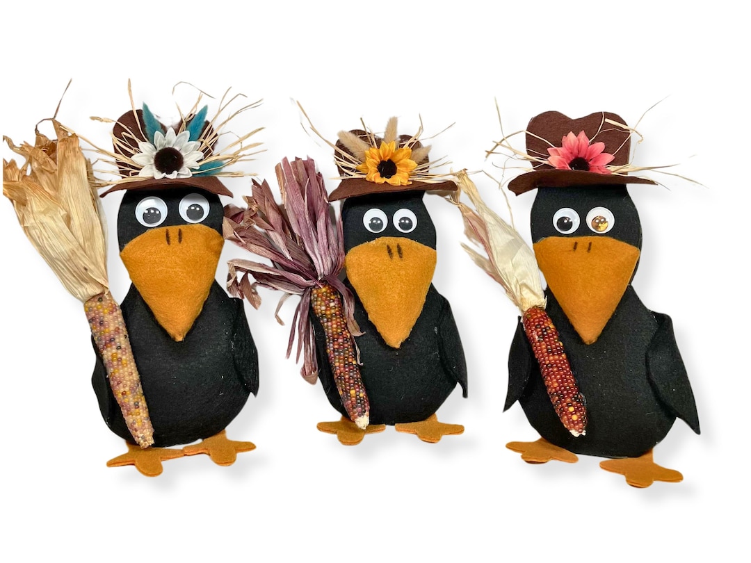 Fall Black Crow Wreath With Sunflowers, Thanksgiving Wreath Attachment ...