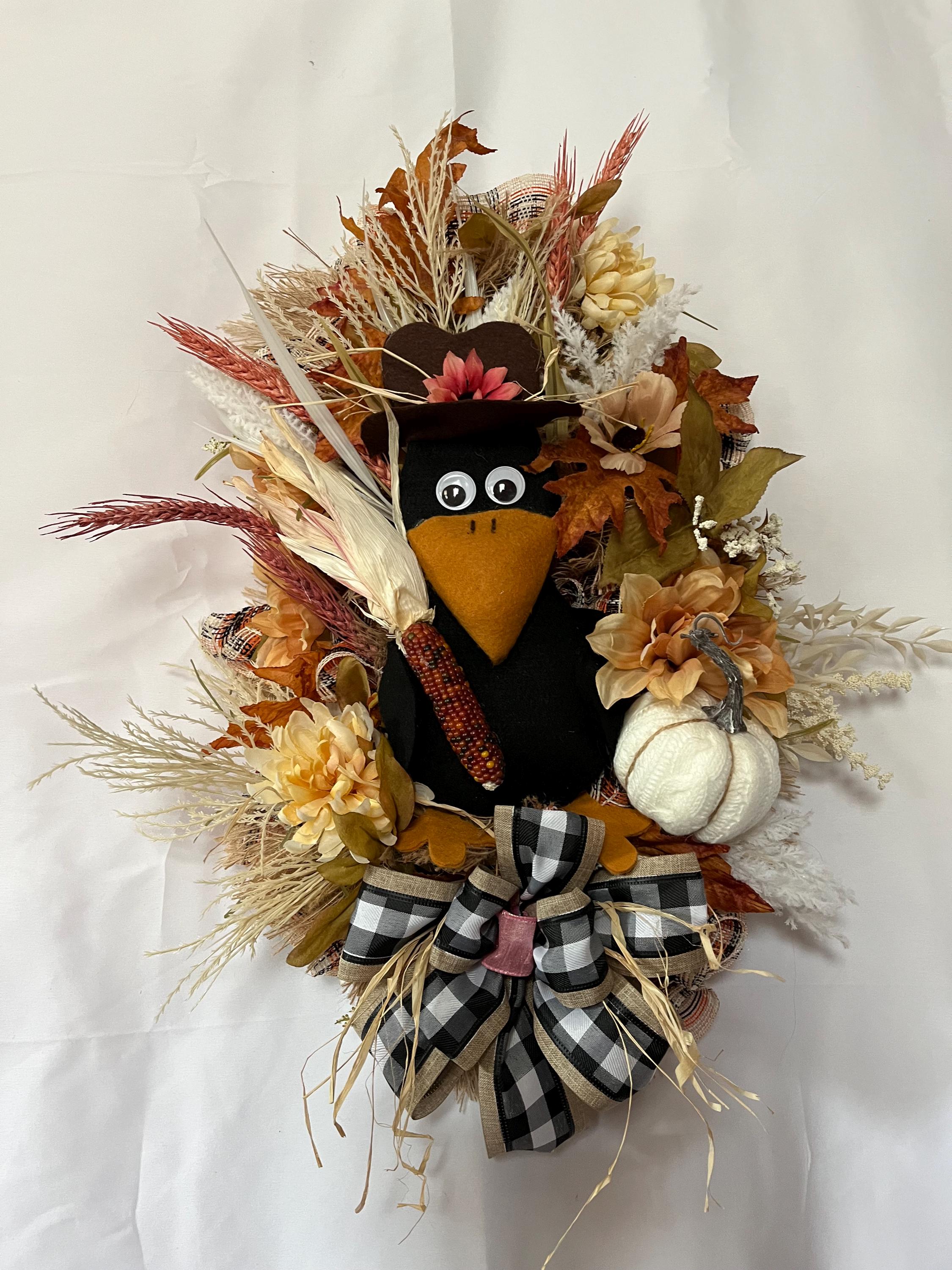 Fall Black Crow Wreath Attachment: Primitive Thanksgiving Decor - Etsy