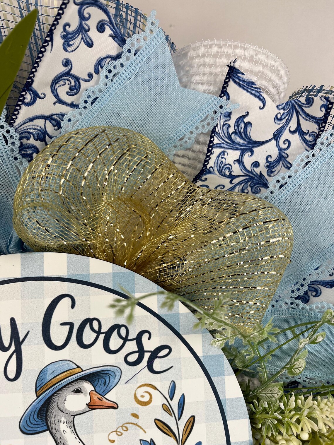 Silly Goose Wreath for Front Door, Farmhouse Everyday Wreath, Neutral ...