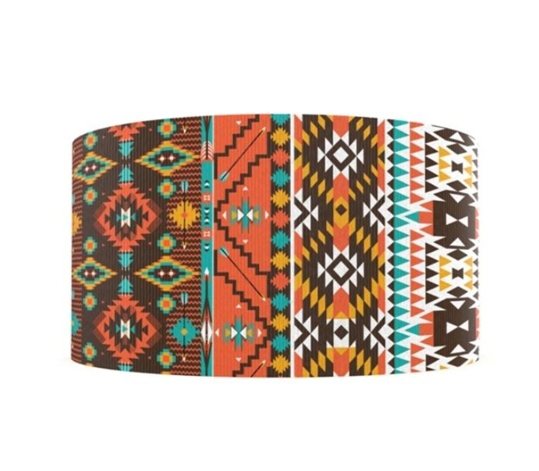 1.5" (1 Yard) Southwest Geometric Aztec Tribal Kente Native Printed ...