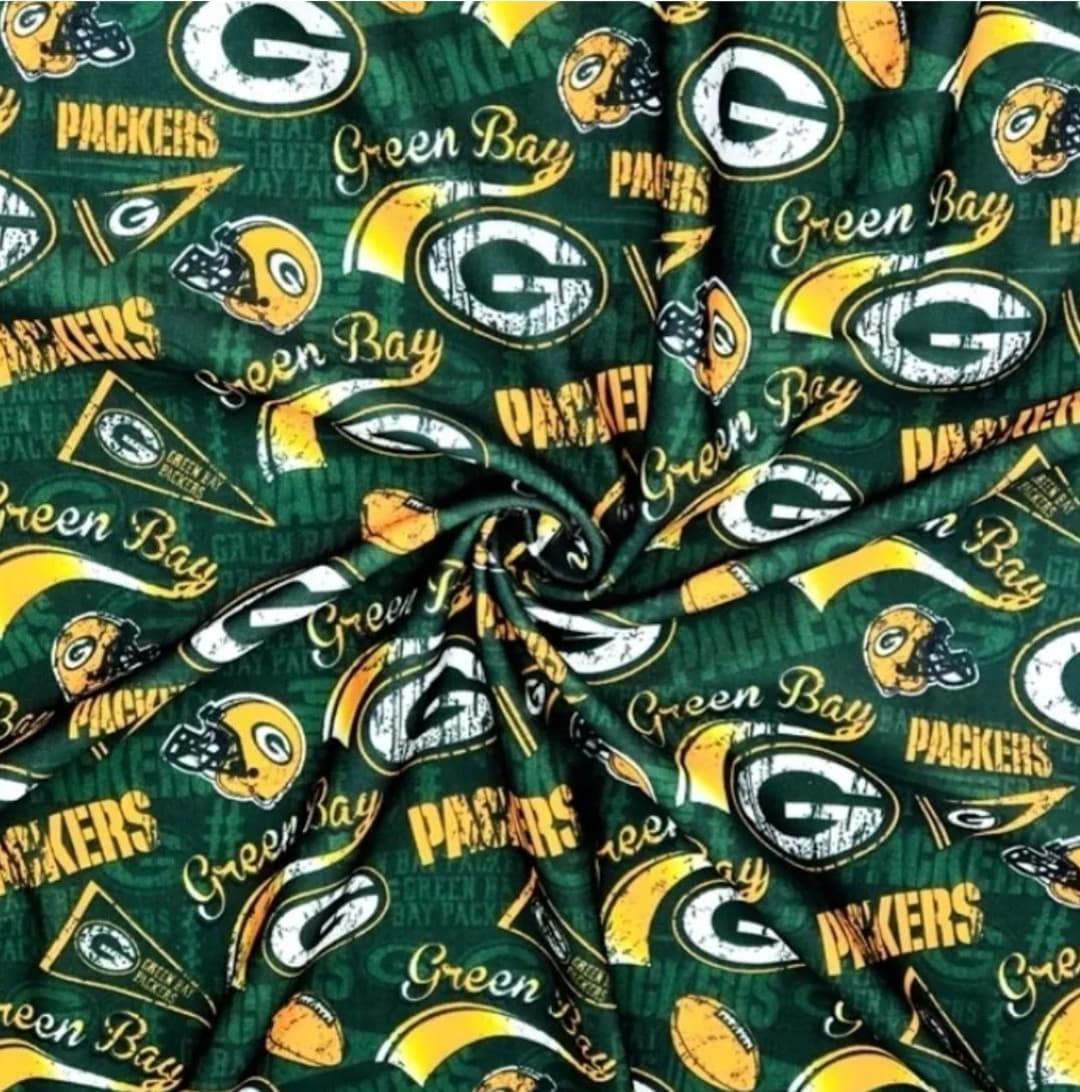 FABRIC Green Bay Packers Football Team 20x55 Vegan 95/5% Polyester ...