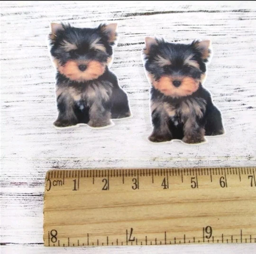5 Pc. Dog Puppy Yorkie Yorkshire Terrier Cute Planar Resin Acrylic ...